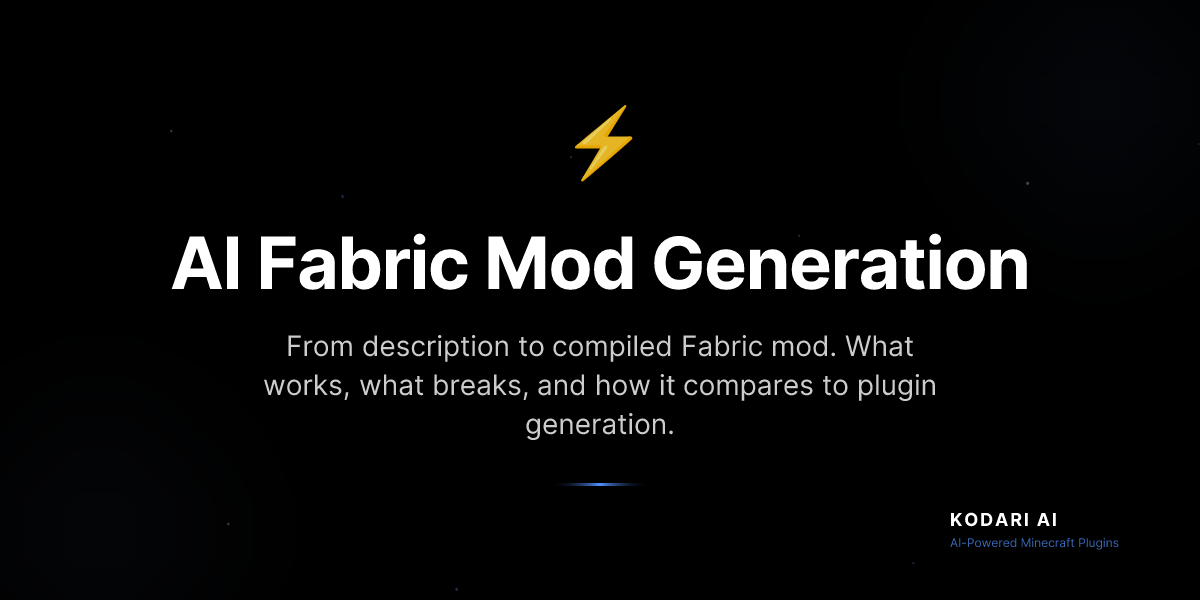 Minecraft Fabric Mod Generator | Create Mods with AI (2026) - Kodari ...